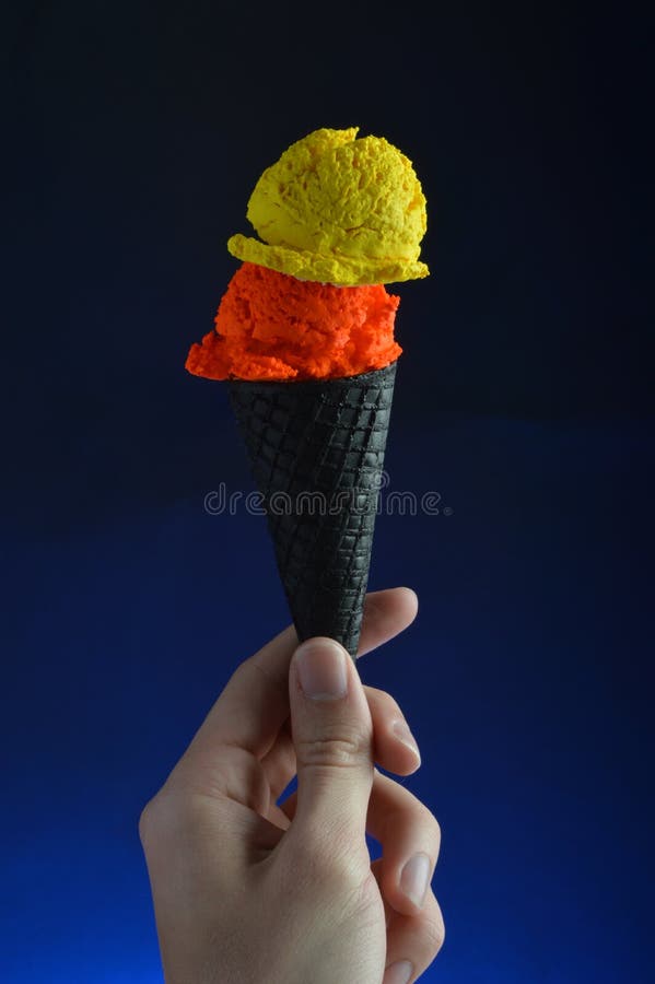 Ice Cream Cone Balancing in Finger Tips Stock Image - Image of food ...
