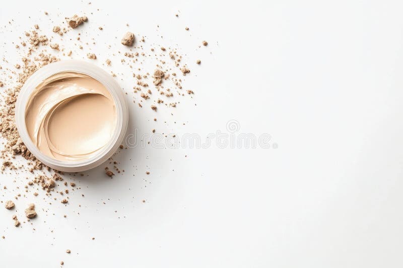 Delicate Bb Cream Drop Creating an Artistic Swirl on a Pristine White ...