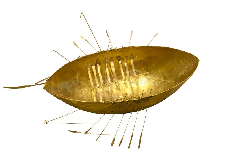 Ancient Aztec Gold Figure Isolated. Stock Image - Image of statue, nose ...