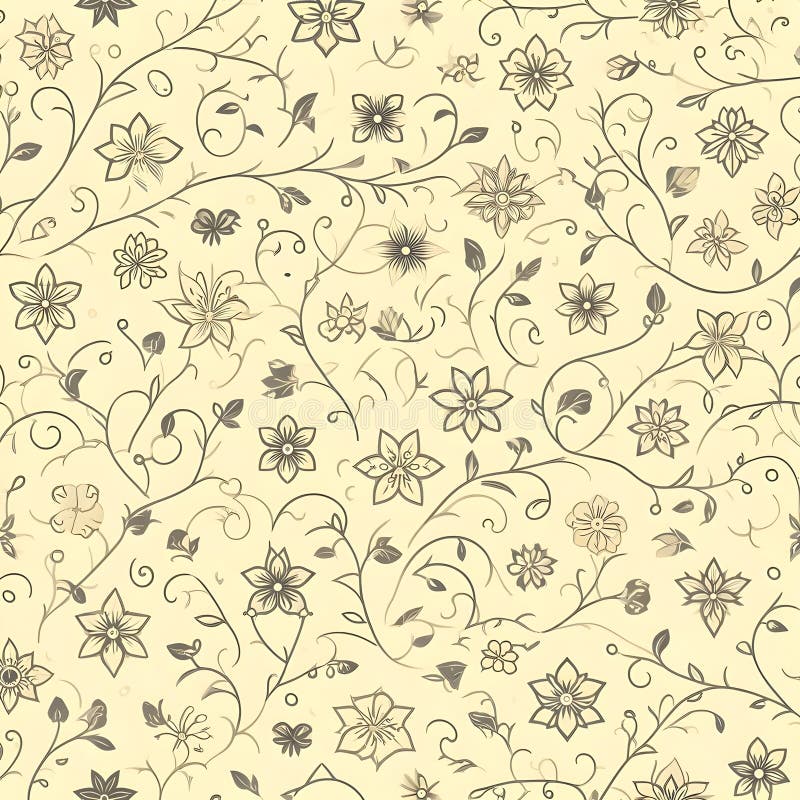 Delicate Beige Floral Pattern Stock Image - Image of intricate, beauty ...