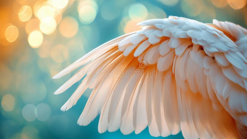 Delicate Bird Wing Feathered Close Up Beauty Stock Illustration ...