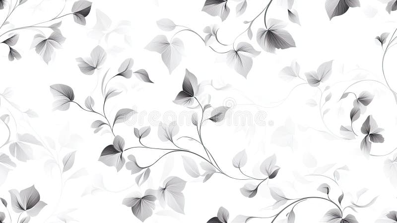 A Delicate Black and White Design Featuring Intertwined Leaf Patterns ...