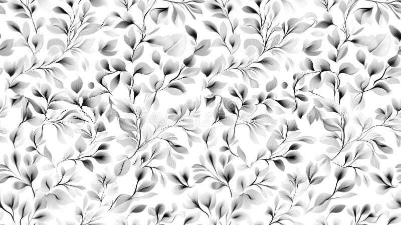 A Delicate Black and White Design Featuring Intertwined Leaf Patterns ...