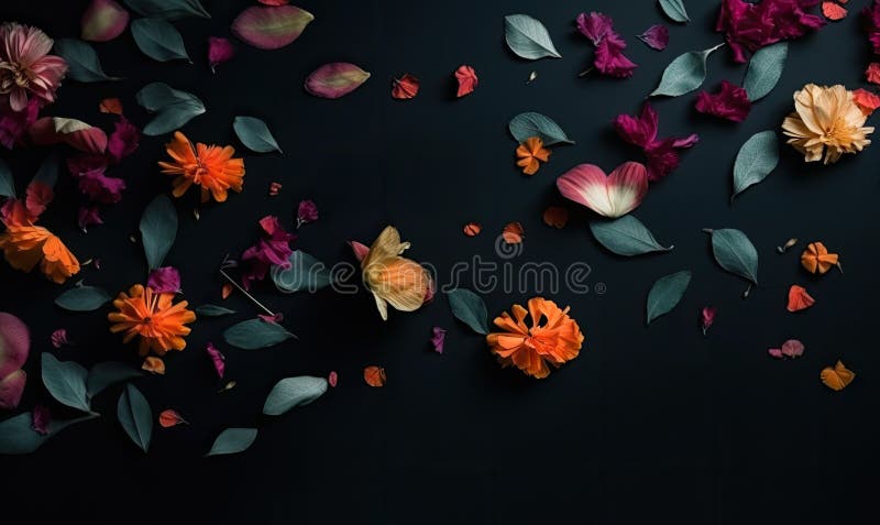 Delicate Blooms with Scattered Petals in a Garden Creating Using ...