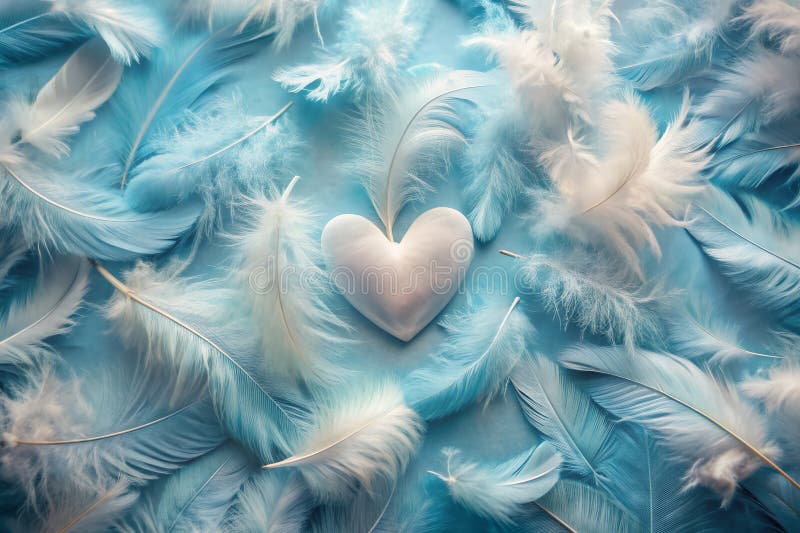 Delicate Blue and White Feathers with Soft, Romantic Textures and ...