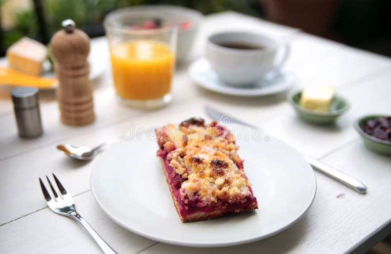 Delicate Breakfast at a White Table Stock Image - Image of beige, plate ...
