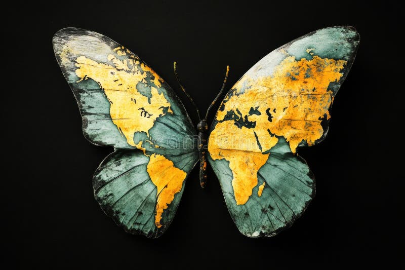 Delicate Butterfly Wing Resembling a World Map Highlights the Fragile ...