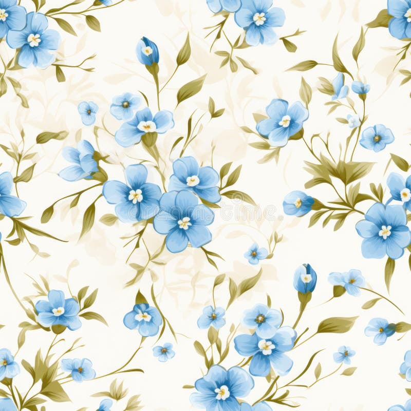 Delicate and Captivating Forget Me Not Flower Blooms Top View Seamless ...