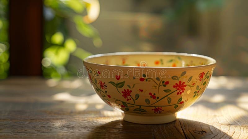 A Delicate Ceramic Fruit Bowl Handpainted with Intricate Floral ...