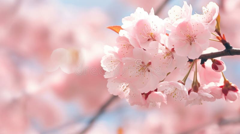 Delicate Cherry Blossom Tree, Capturing the Beauty and Elegance of Spring Stock Photo - Image of ...
