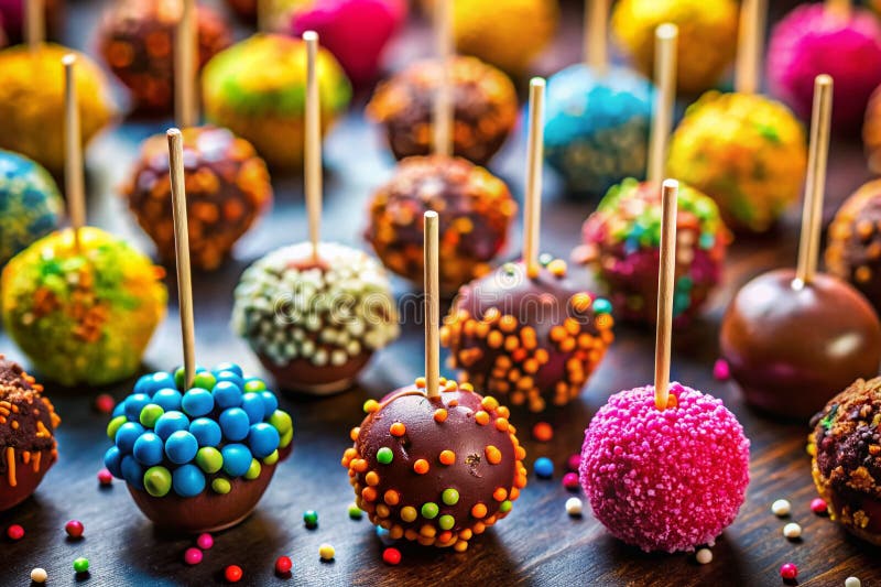 Delicate Chocolate Cake Pops a TiltShift Masterpiece of Miniature ...