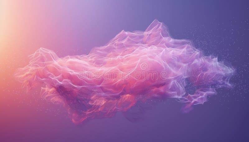 A Soft, Translucent Cloud Formation with Pink and Purple Hues Floating ...