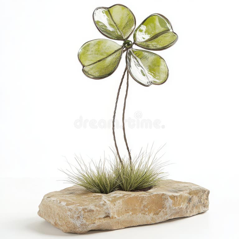 A Delicate Clover Bonsai Tree Formed by Intricate Wire Wrapping ...