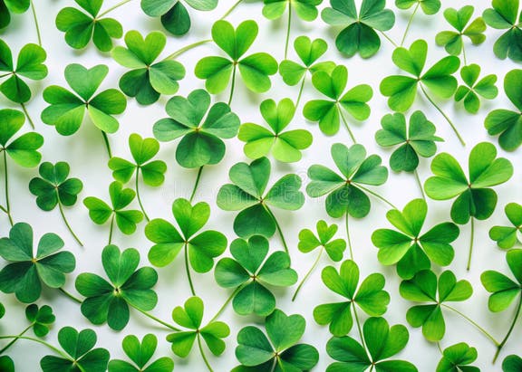 Delicate Clover Pattern on a Pristine White Background a Subtle and ...
