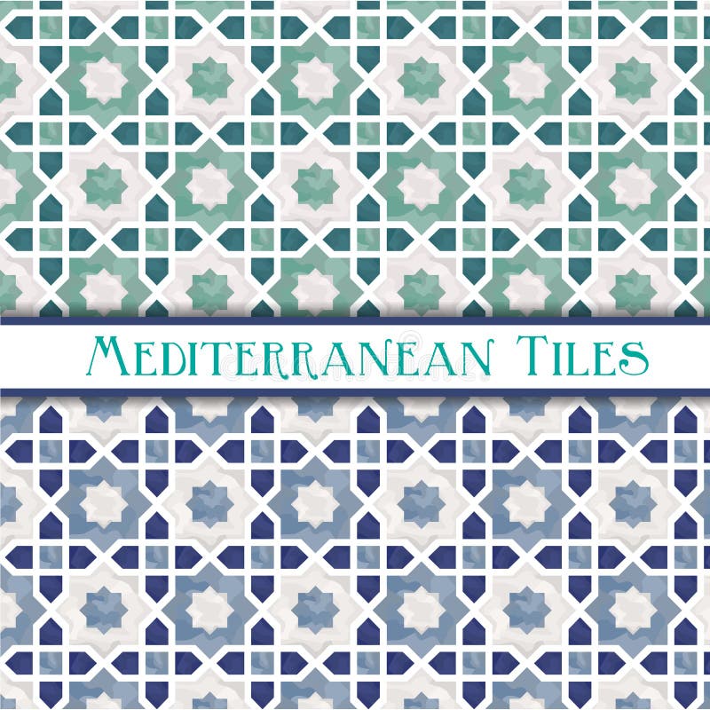 Delicate Colors Geometric Mediterranean Patterns Stock Vector ...