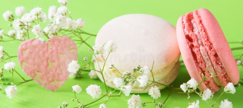 Delicate Composition of Flowers and Sweet Biscuits As a Gift for a ...