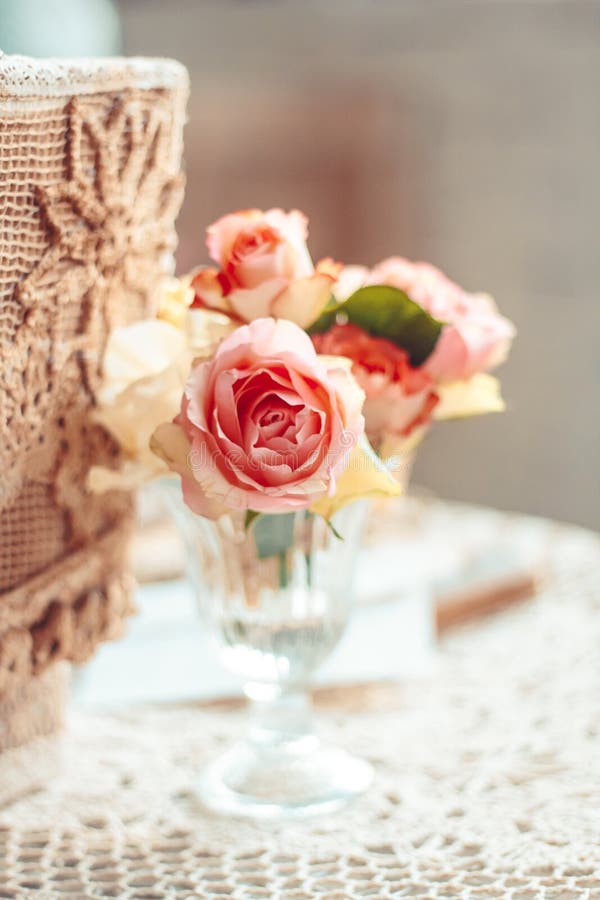Delicate Composition with Flowers in a Vase Stock Image - Image of ...