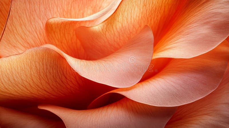 Delicate Coral Rose Petals Softly Undulating Stock Illustration ...