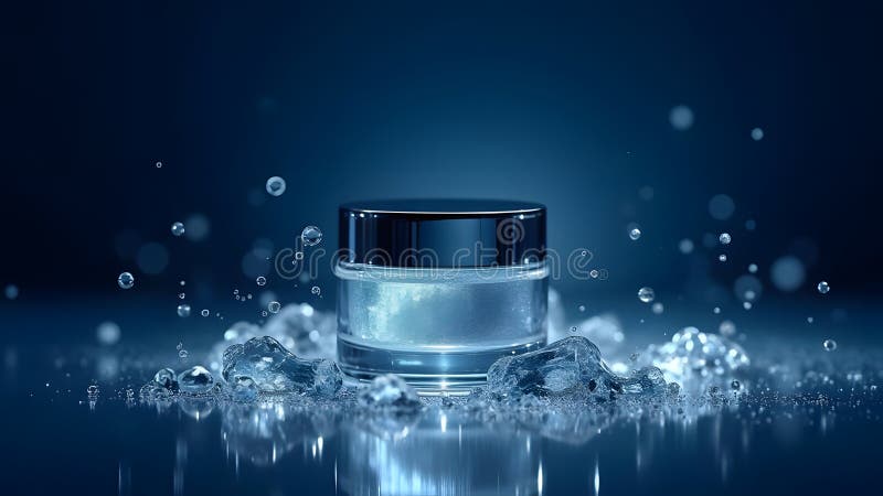Mesmerizing Beauty: Abstract Cosmetic Packaging on Midnight Blue Stock ...