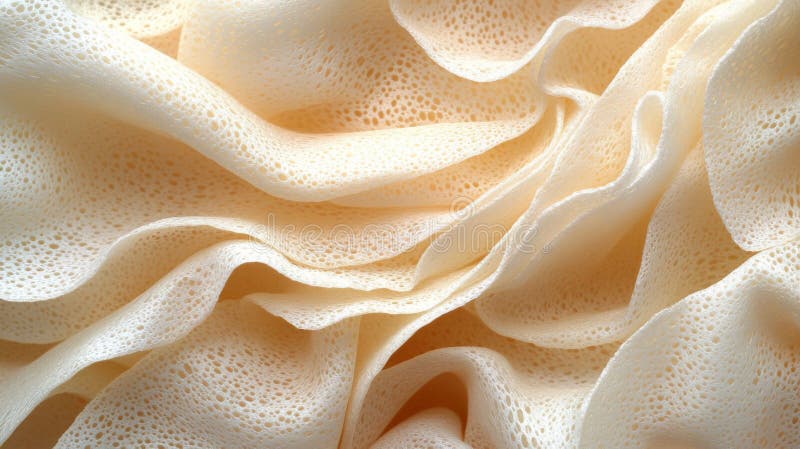 Delicate Cream Colored Fabric Draped in Soft Waves Stock Illustration ...