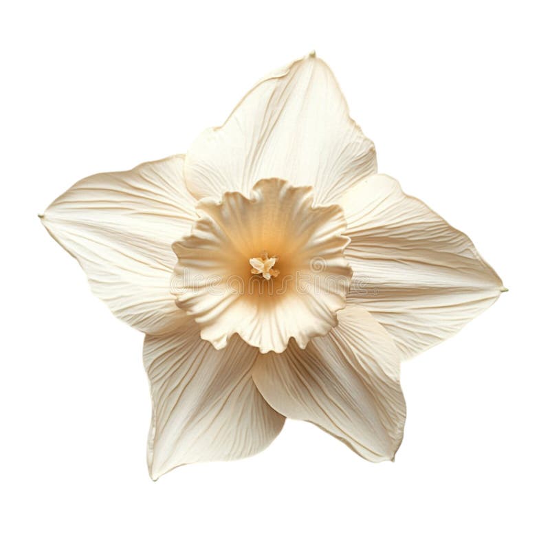Delicate Cream Daffodil Flower Blossom Isolated on Black Background ...
