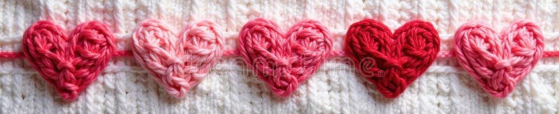 Delicate Cross Stitch Hearts, Soft Yarn Texture, Crochet, Hearts ...