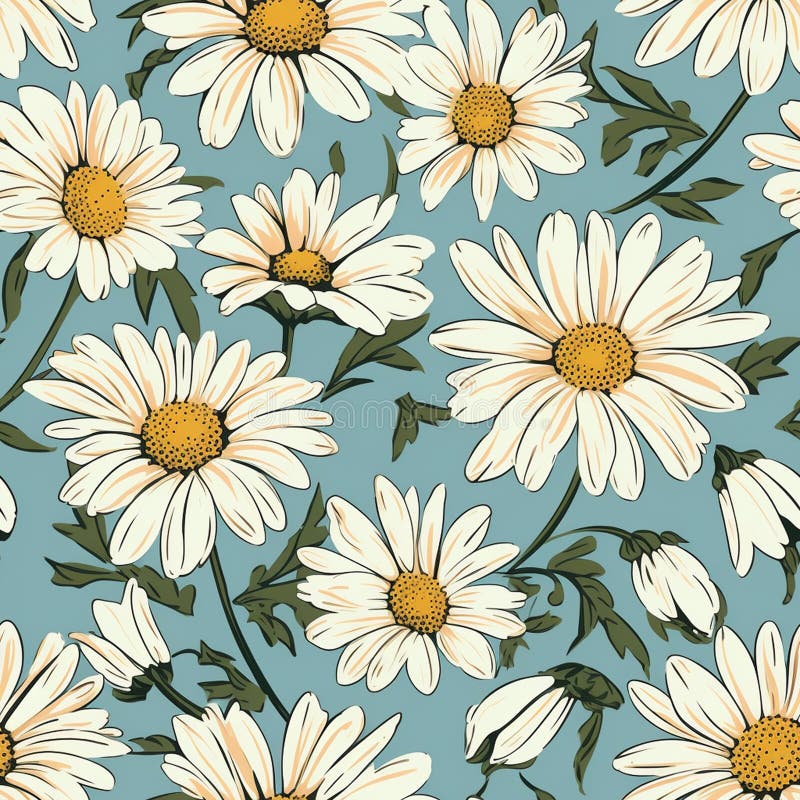 Delicate Daisy Print for Minimalist Design Stock Illustration ...