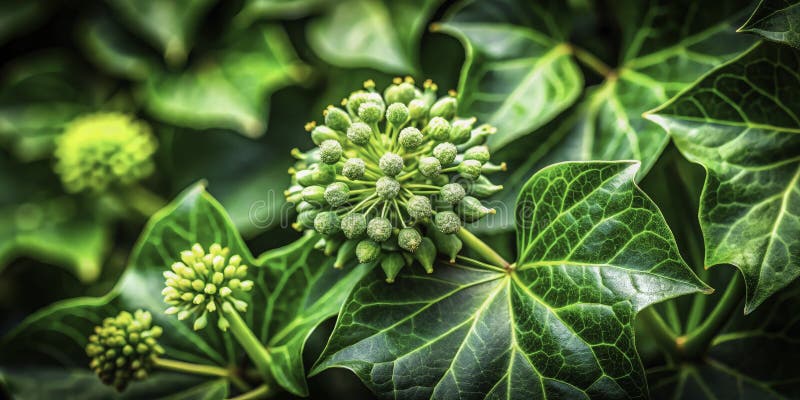 A Delicate Dance of Green CloseUp View of a Stunning Ivy Bloom in ...