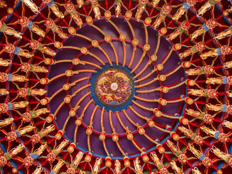 Delicate Ceiling Design/decoration in Chinese Buil Stock Photo - Image ...