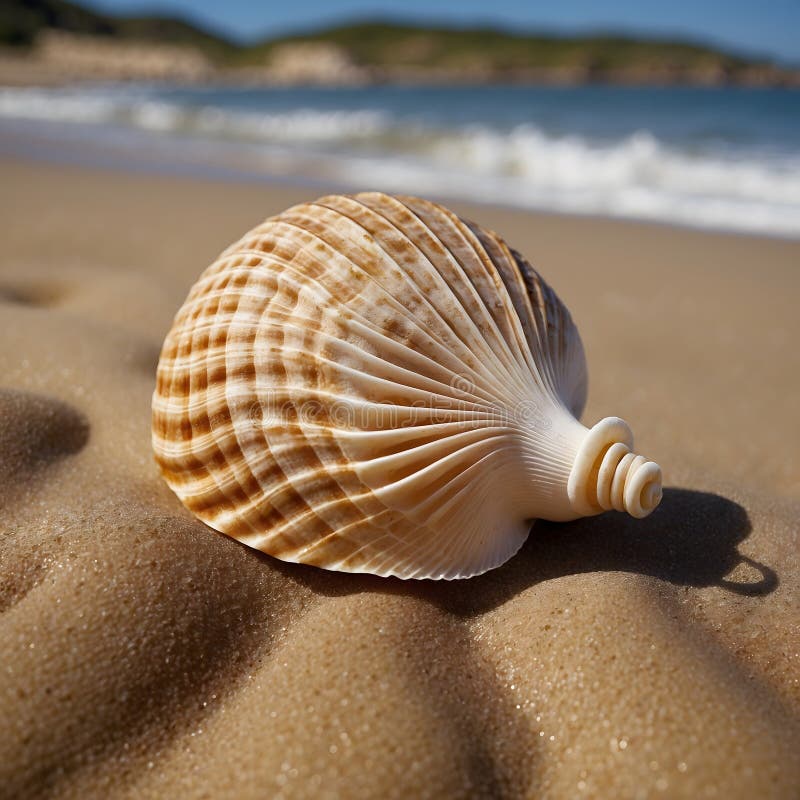 Delicate Designs: the Artistry of a Fanshell Found on the Shore Stock ...