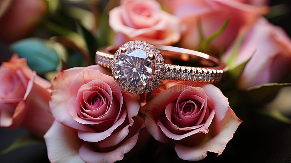 A Delicate Diamond, Like a Magic Ring, Decorating the Fingers of a ...