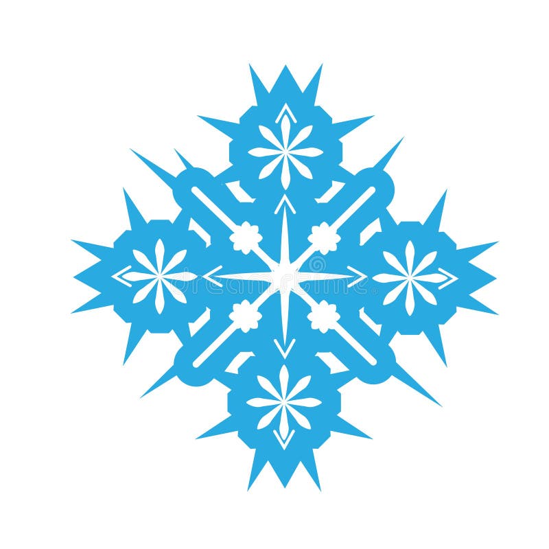 Delicate Digital Blue Snowflake Design Stock Illustration ...
