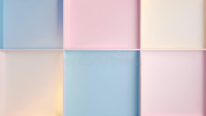 A Delicate Display of Translucent Squares in Pastel Pink and Light Blue ...