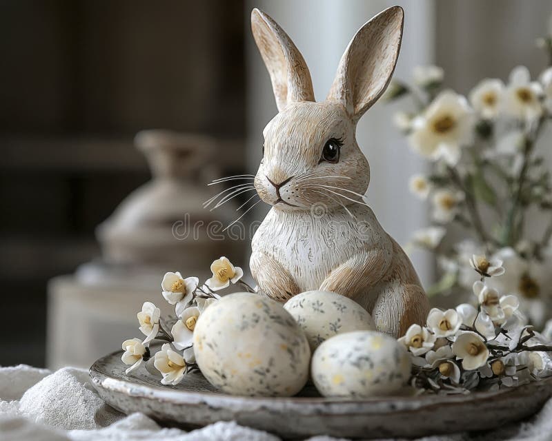 Delicate Easter Decorations are Showcased, Embracing a Soft, Muted ...