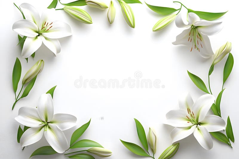 Delicate Easter Lily Frame Perfect for Holiday Projects Stock ...