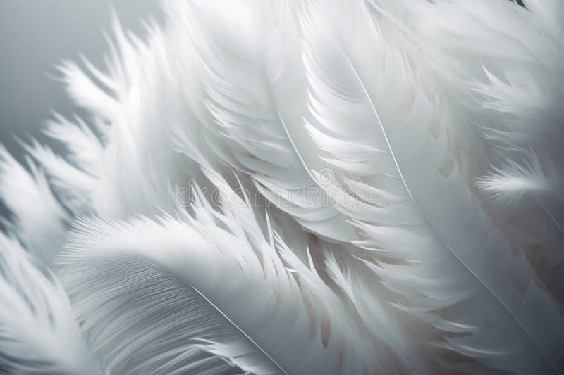 Delicate Elegant White Feathers Background. Generative AI Stock ...