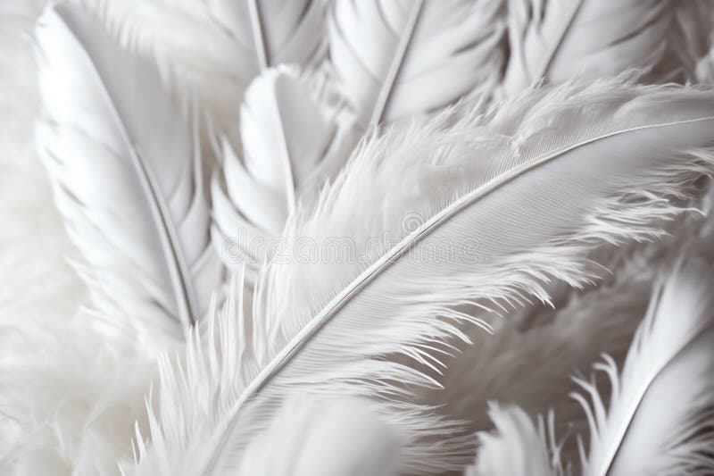 Delicate Elegant White Feathers Background. Generative AI Stock ...