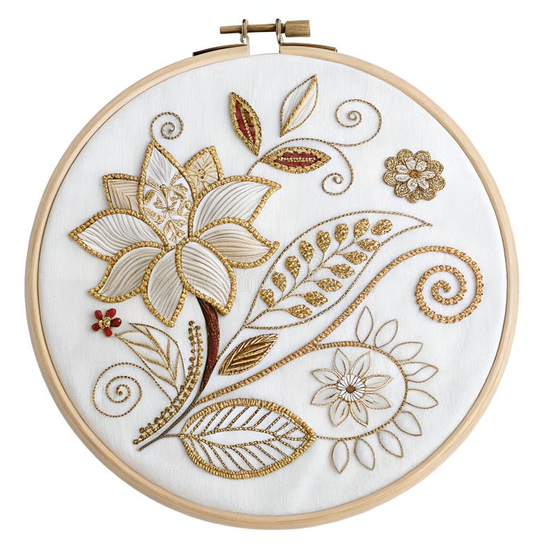 Delicate Embroidery Design Isolated on White Stock Illustration ...