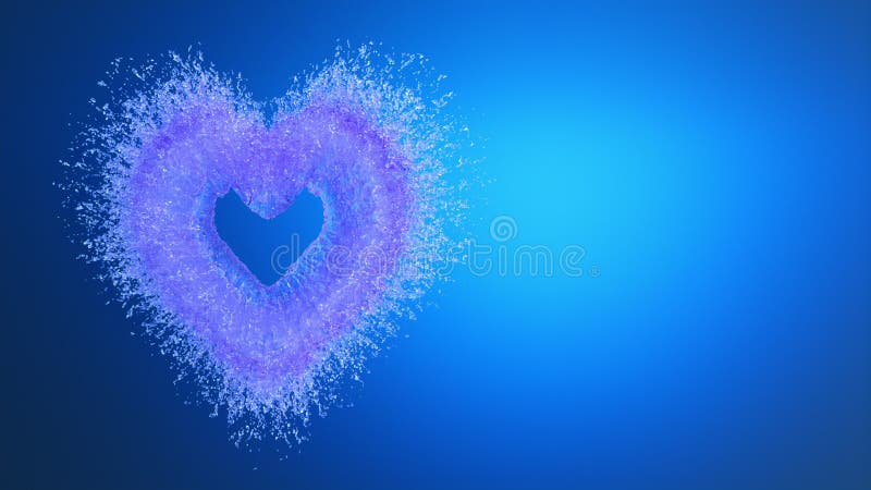 A Delicate and Ephemeral Pink Candy Heart Rotating on a Blue Background ...