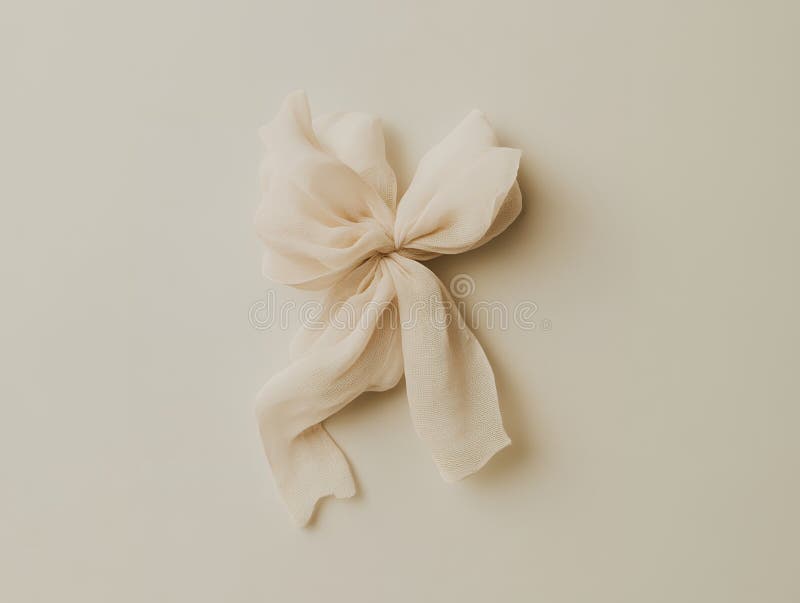 A Delicate Fabric Bow Resting Softly Against a Neutral Backdrop ...