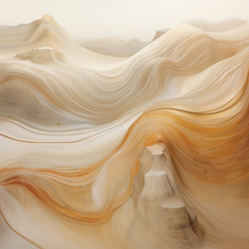 Delicate Falling Mist: Abstract Art Pattern with Alternating Cream ...