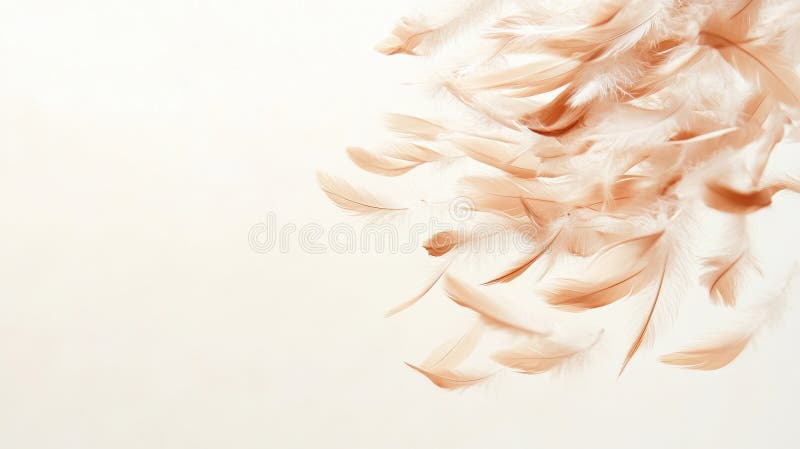 Delicate Feathers Float Gracefully Against a Light Background ...