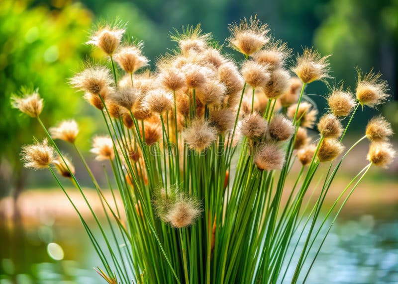 Delicate Feathery Soft Rush a Serene Natural Display Stock Illustration ...