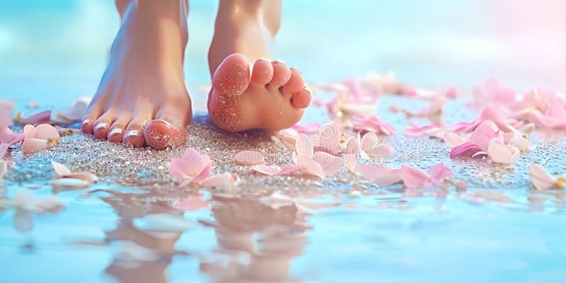 Delicate female feet stock illustration. Illustration of health - 333348530