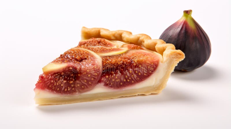 Delicate Fig Pie Slice: Uhd Image with Ivory Vignetting Stock ...