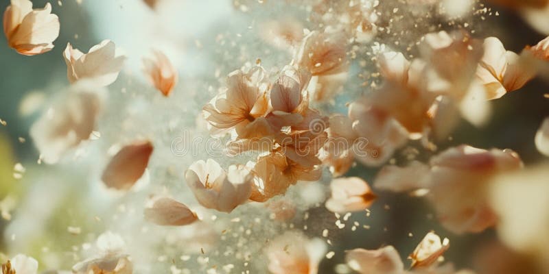 Delicate Floating Cherry Blossoms Stock Illustration - Illustration of ...
