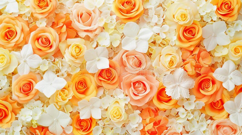 Delicate Floral Arrangement Background, Peach, and Cream Roses Create ...
