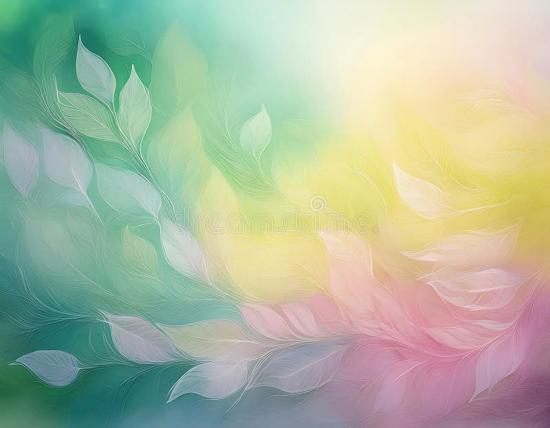 Delicate Floral Background with Soft Pastel Colors and Botanical ...