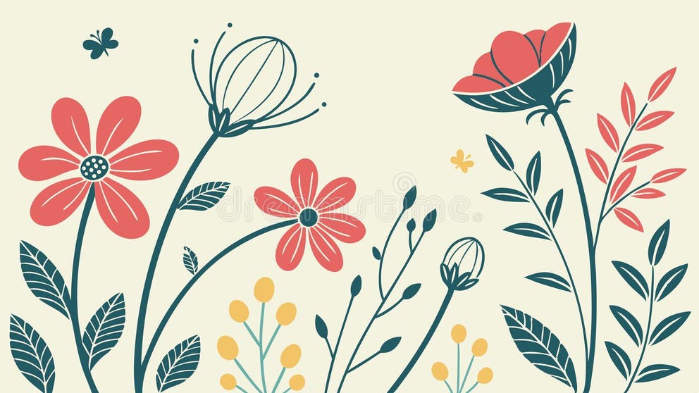 Delicate Floral Clusters. Elegant Botanical Pattern Vector. Vector ...