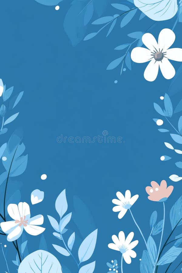Delicate Floral Design in Blue and White Stock Illustration ...